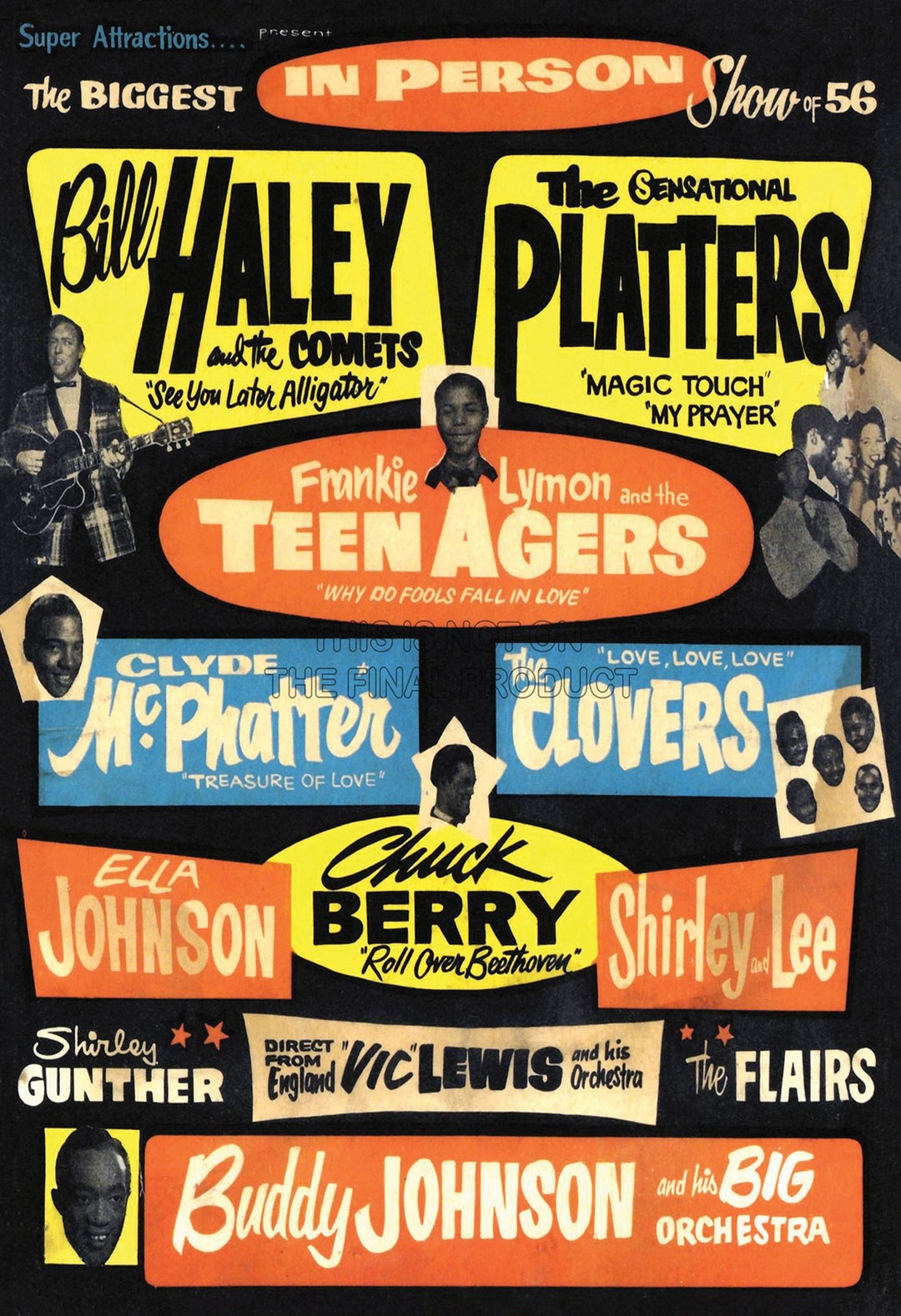 Bill Haley, the Platters Re-print Vintage Concert Poster - Etsy