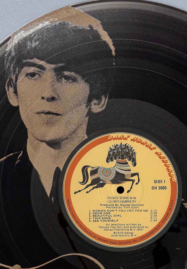 George Harrison Dark Horse Label Laser Etched Record Wall Art. - Etsy