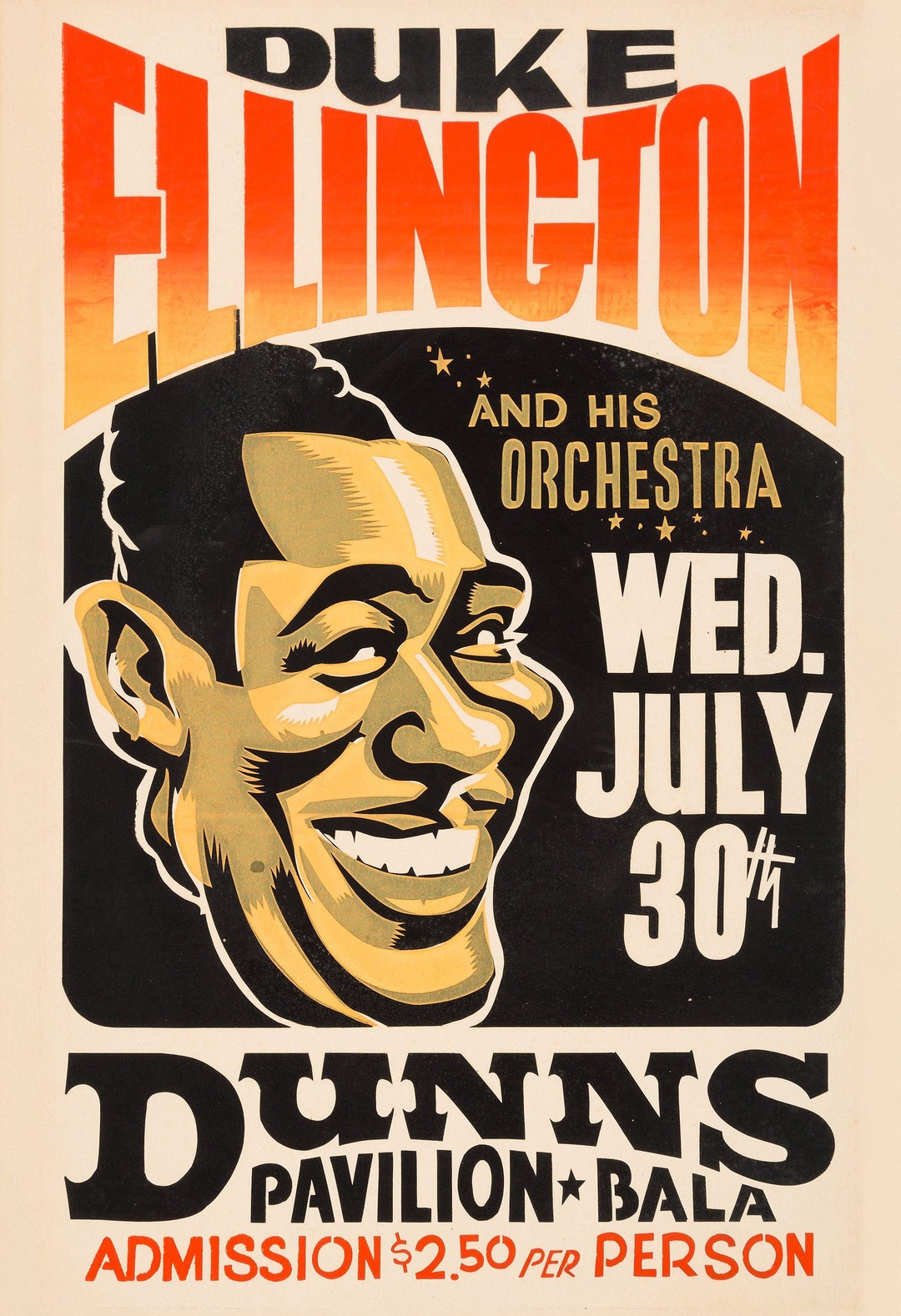 Duke Ellington Re-print Vintage Concert Poster - Etsy