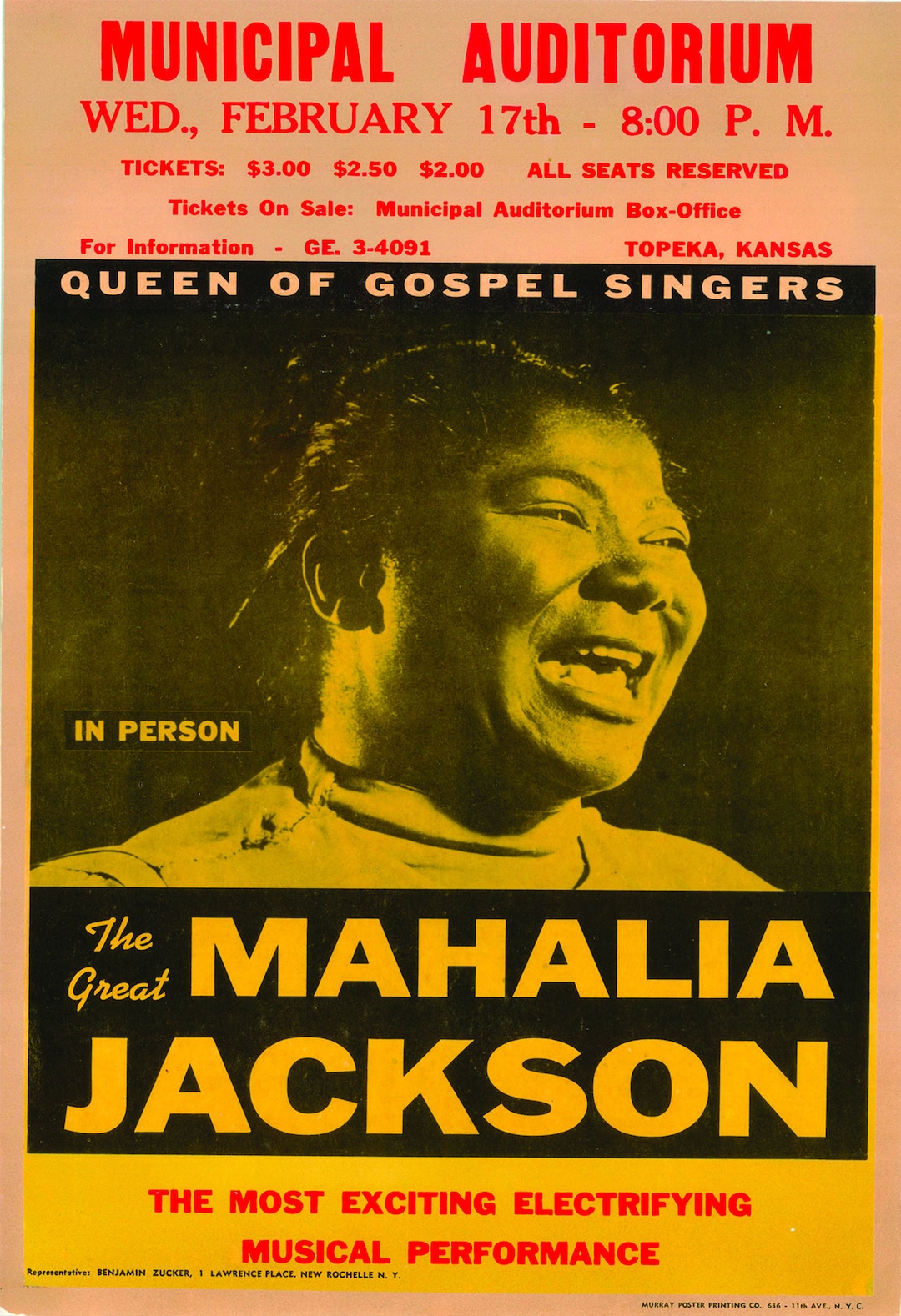 Mahalia Jackson Re-print Vintage Concert Poster - Etsy