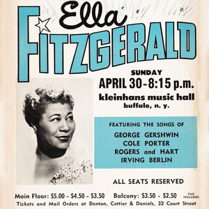 Ella Fitzgerald Re-print Vintage Concert Poster - Etsy