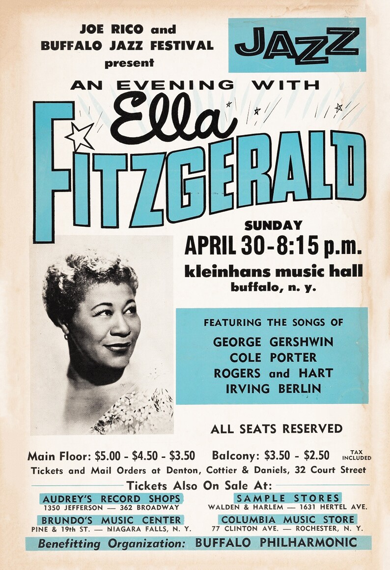 Ella Fitzgerald Re-print Vintage Concert Poster - Etsy