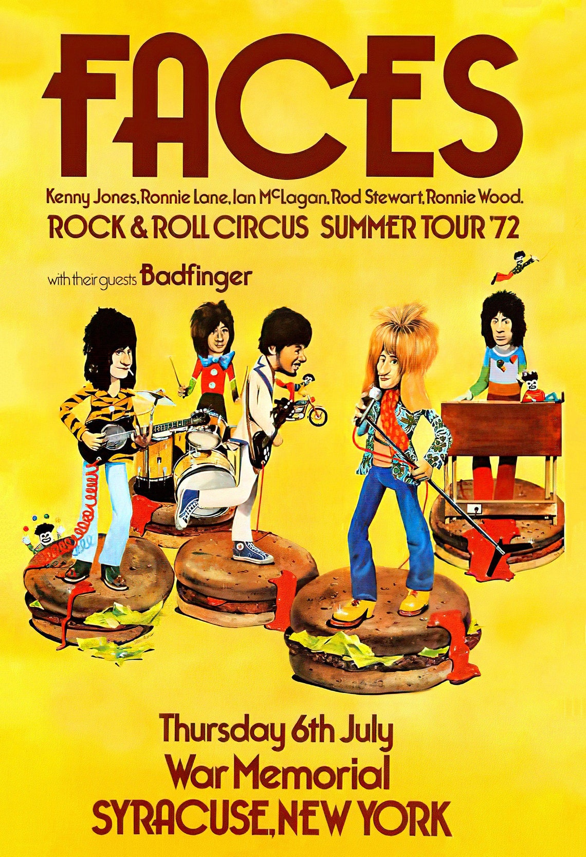 Faces With Rod Stewart Re-print Vintage Concert Poster - Etsy