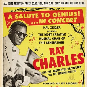 Ray Charles Re-print Vintage Concert Poster - Etsy