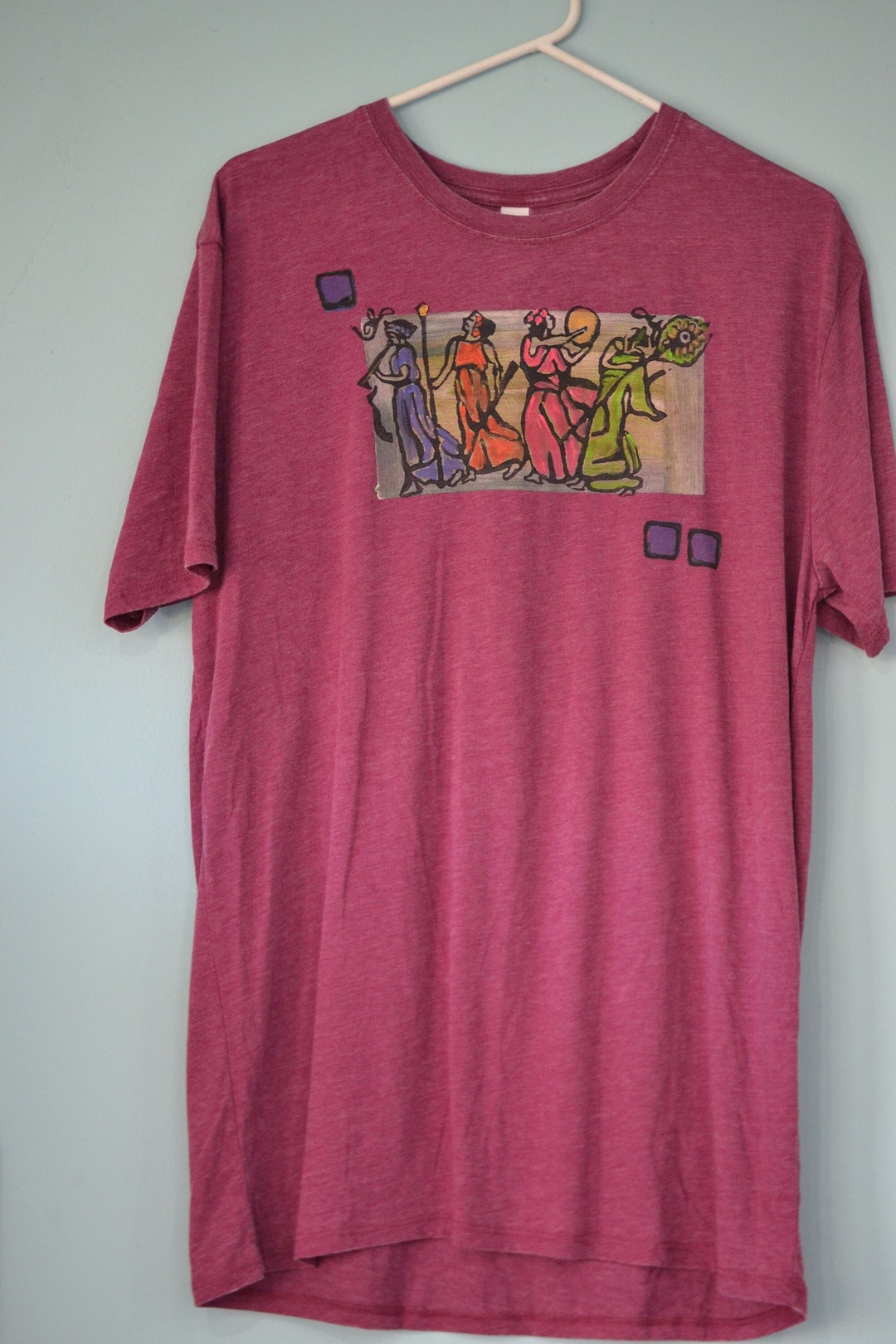 The Muse Hand Block Printed Berry Large - Etsy