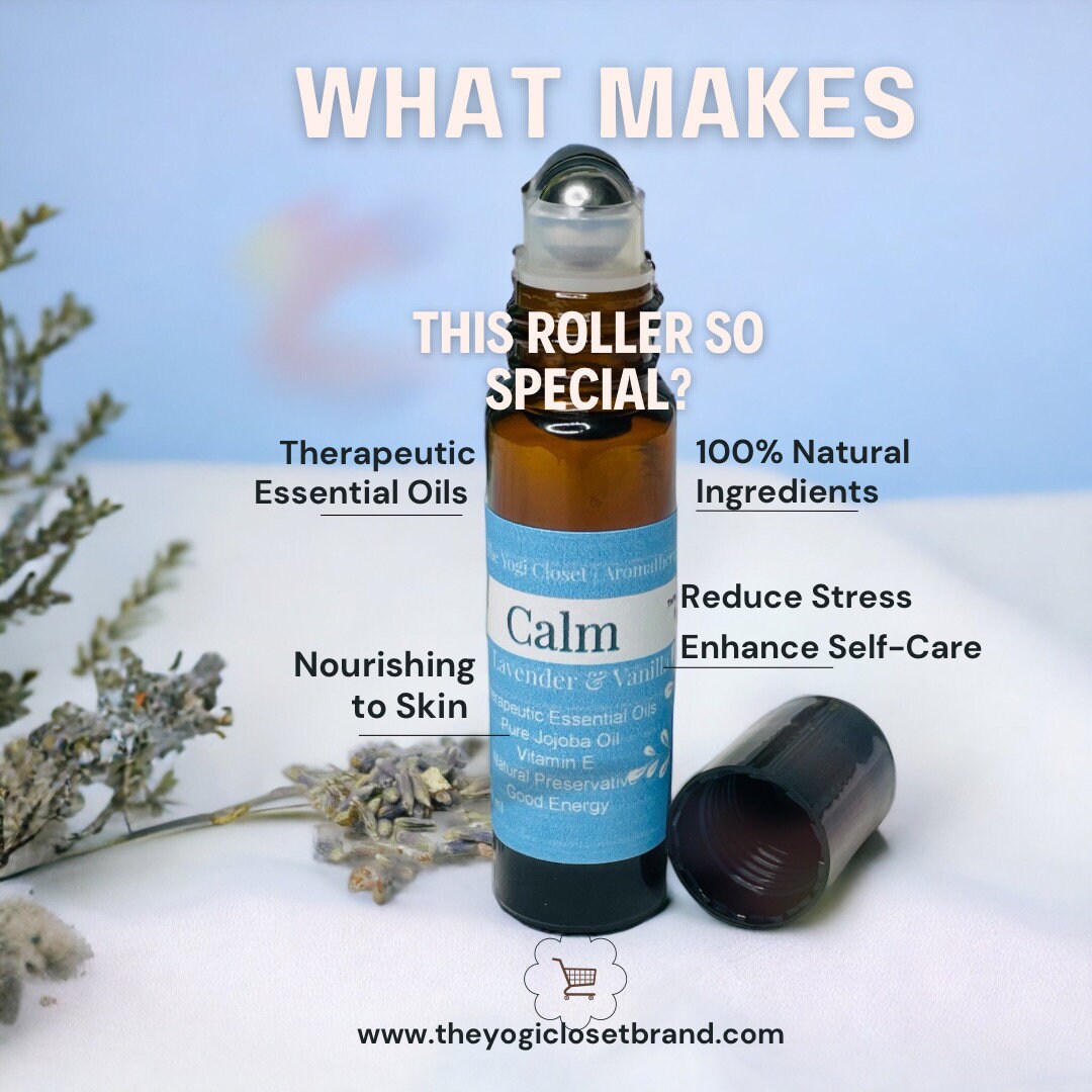 Fragrance Roll on Calming Scent Aromatherapy Roller Vanilla Lavender ...