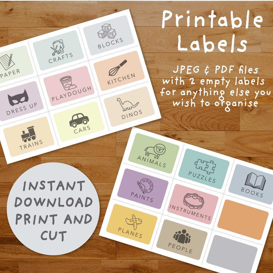 Toy Sorter Printable Labels - Etsy