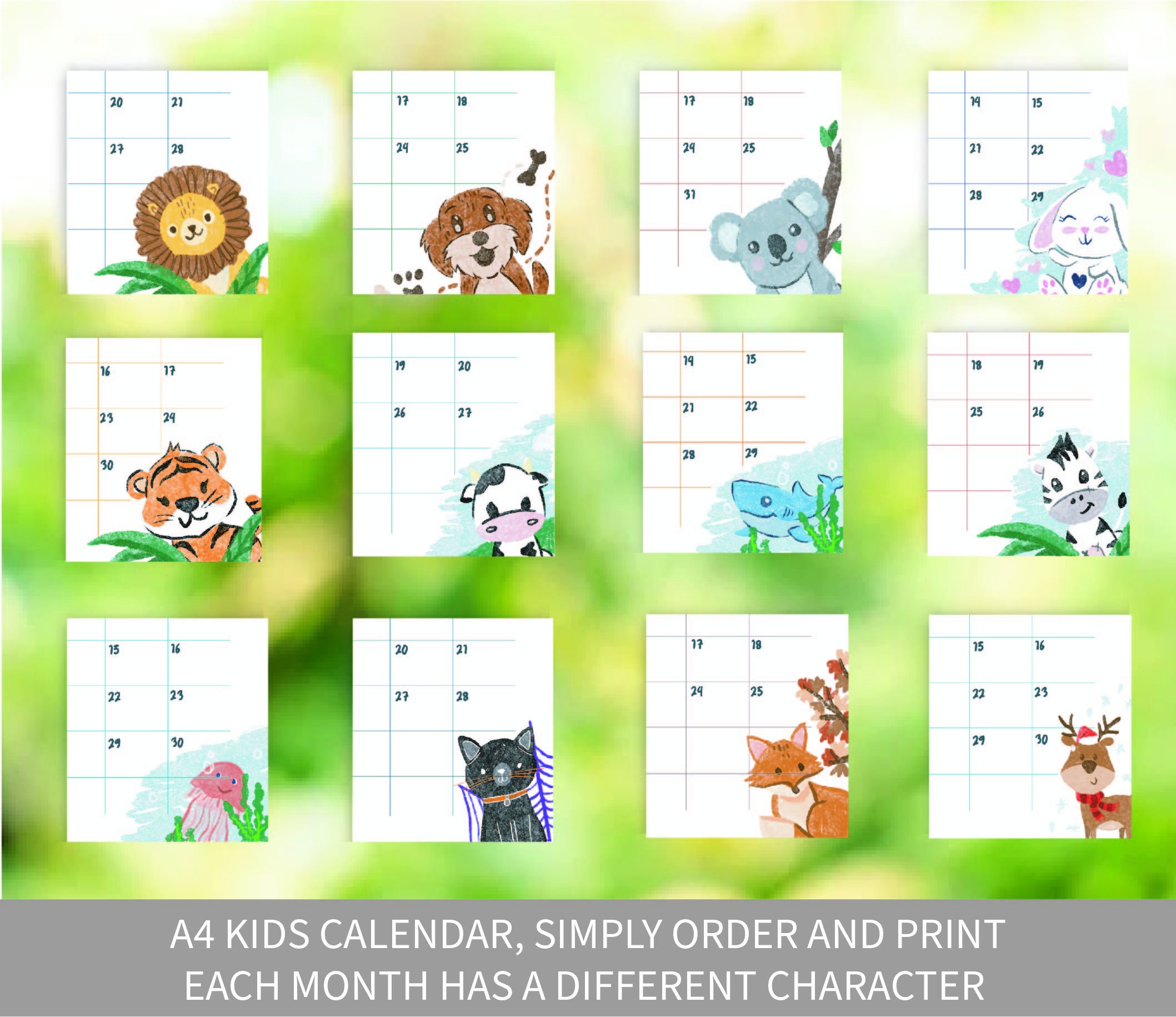 Kids 2023 Printable Calendar - Etsy