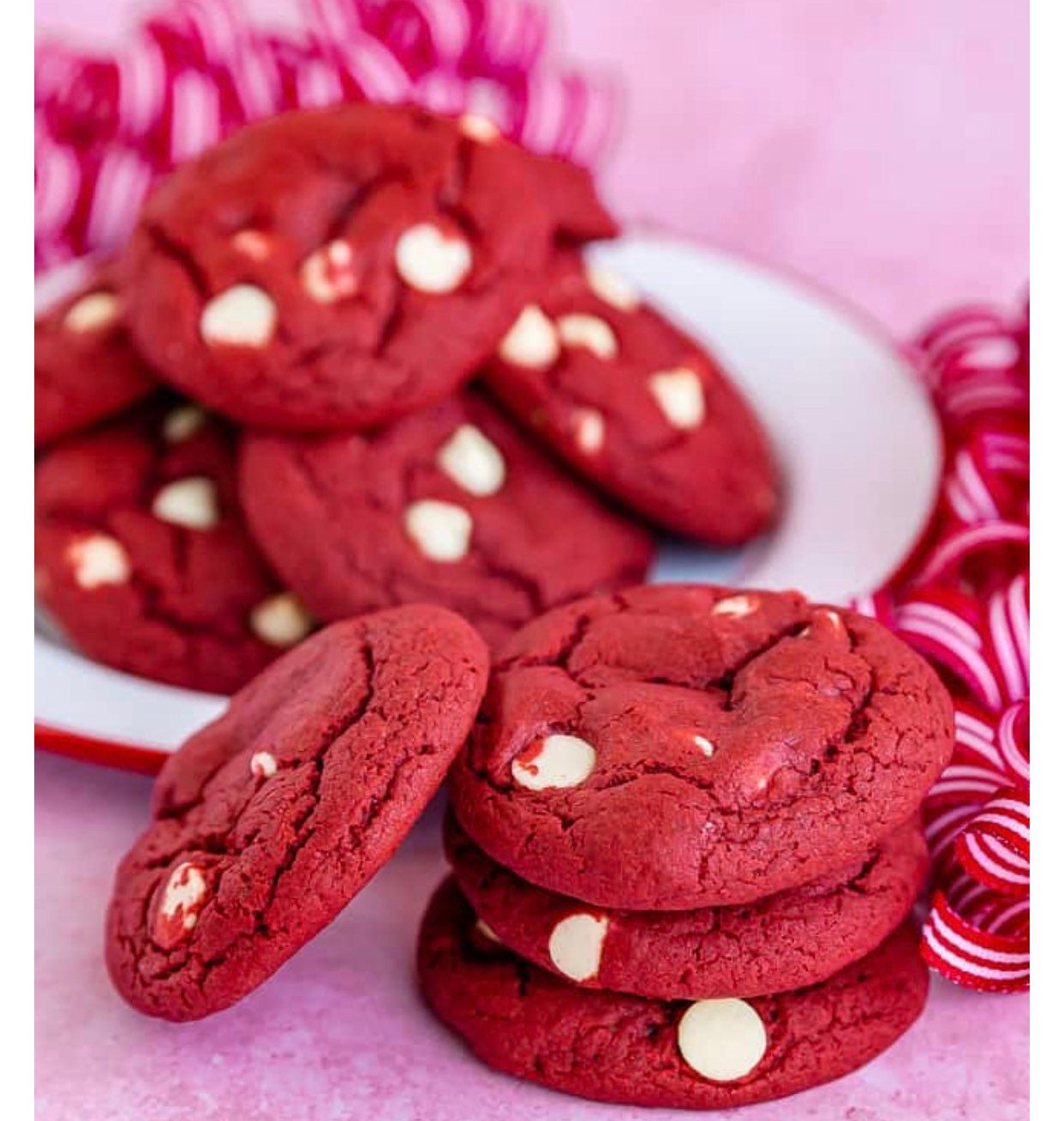 Red Velvet White Chocolate Chip Cookies | Etsy