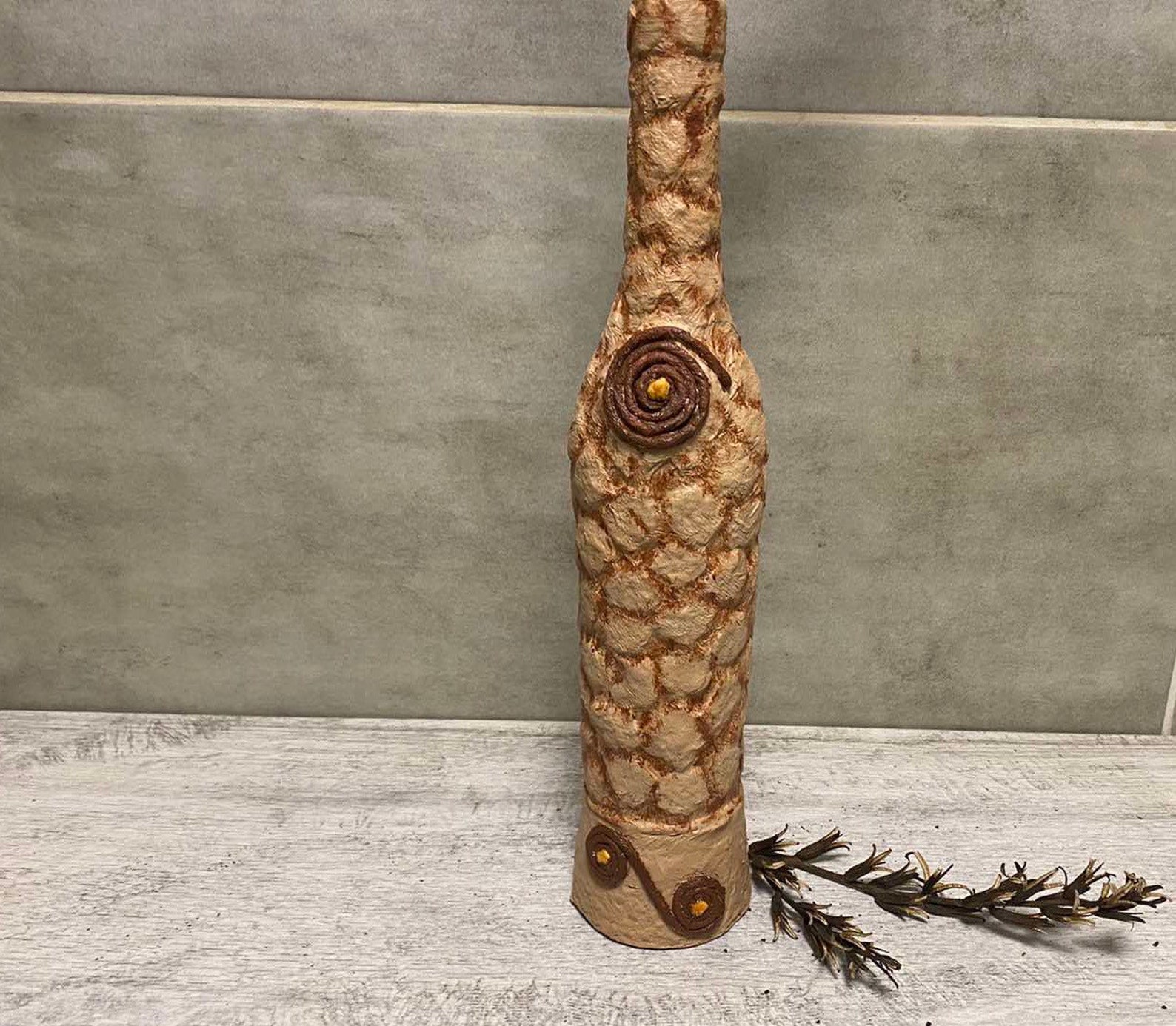 Decorated Bottle, Handmade Bottle Decor, Wine Bottle Decor, Hand ...