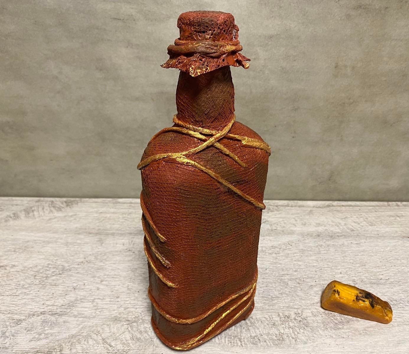 Decorated Bottle, Handmade Bottle Decor, Wine Bottle Decor, Hand ...