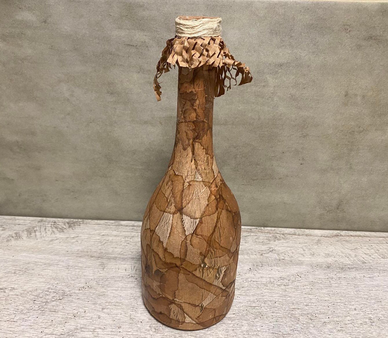 Decorated Bottle, Handmade Bottle Decor, Wine Bottle Decor, Hand ...