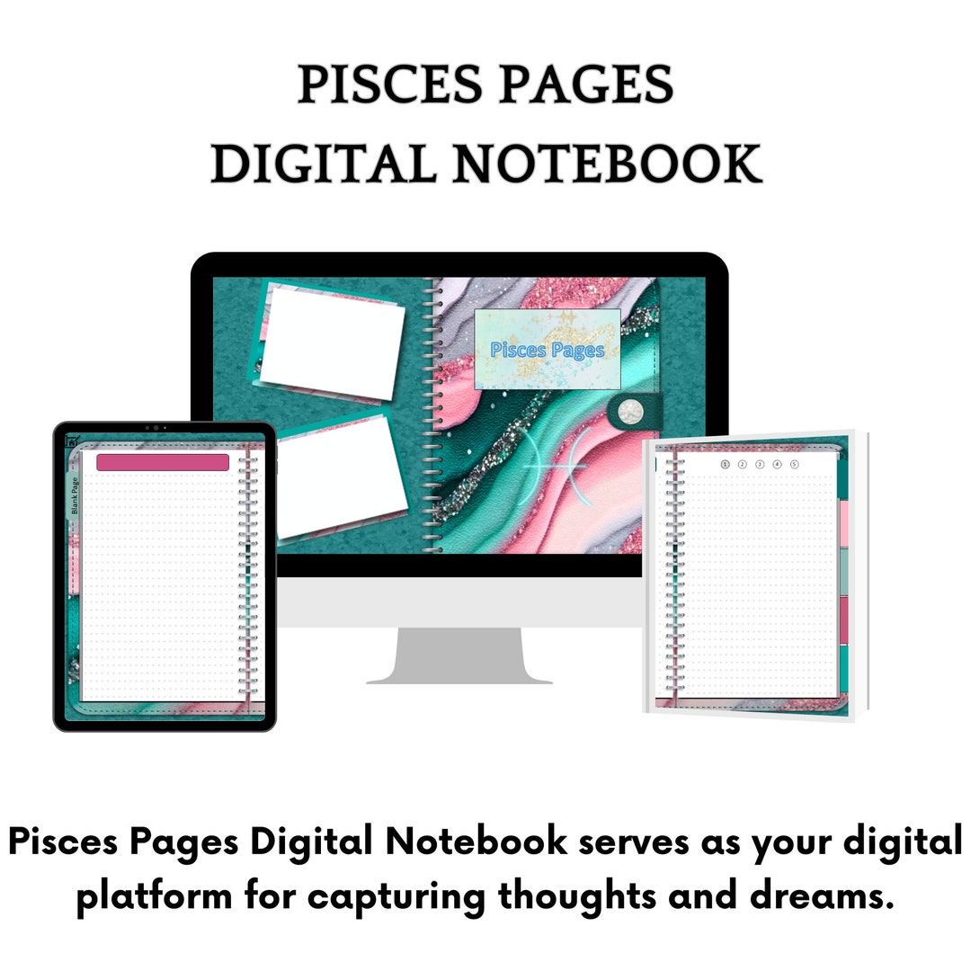 Pisces Pages Digital Notebook | Pisces Notebok | Pisces Gift | Pisces ...