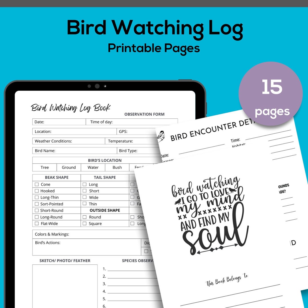 Bird Watching Log | Bird Watching Journal | Bird Watching Pages - PDF ...