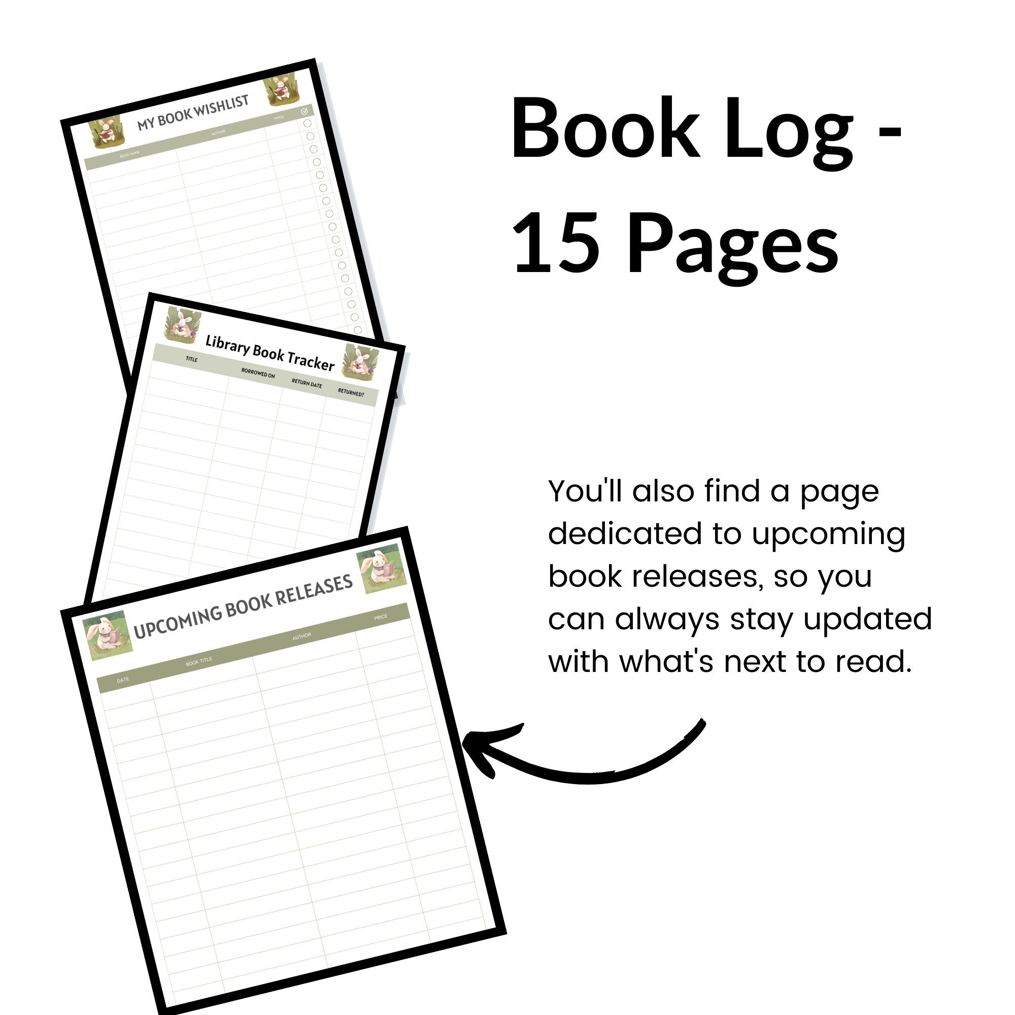 Children's Book Log Book Log for Kids Printable Reading Log Kids Book ...