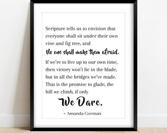 Amanda Gorman Inauguration 2021 Poem the Hill We Climb Quote - Etsy