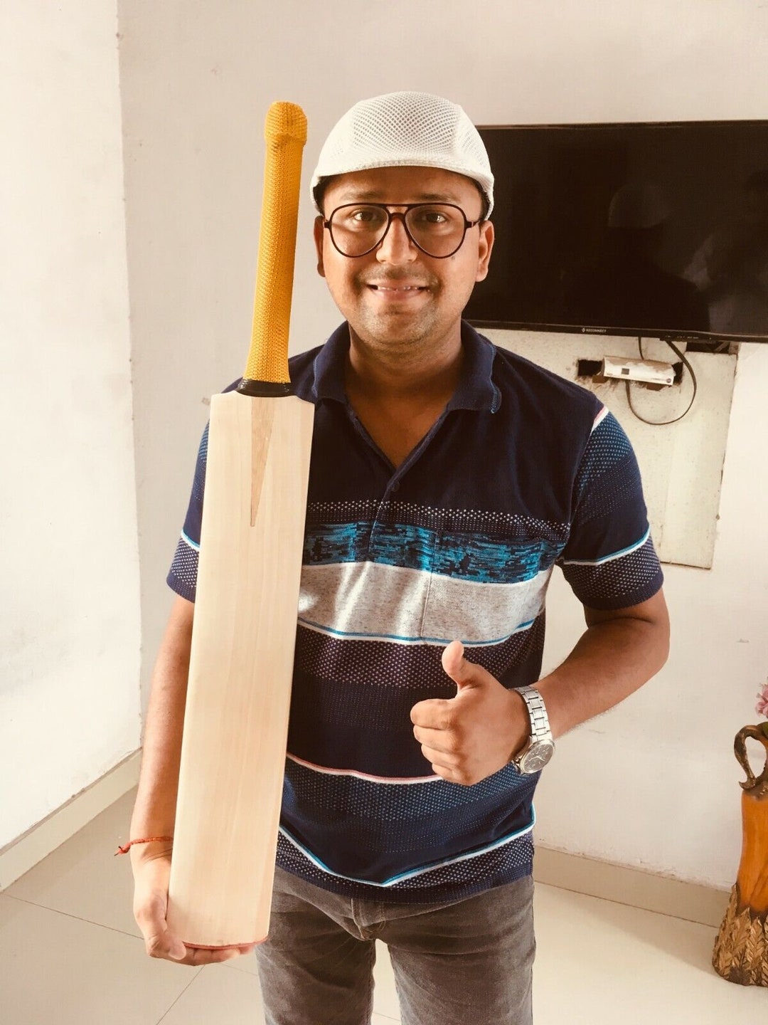 English Willow Cricket Bat Big Thick Edges Full Size Ready to Play ...