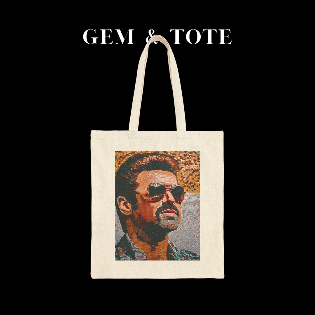 George Michael Fan Art Stained Glass Cotton Tote Bag, Music Lover ...