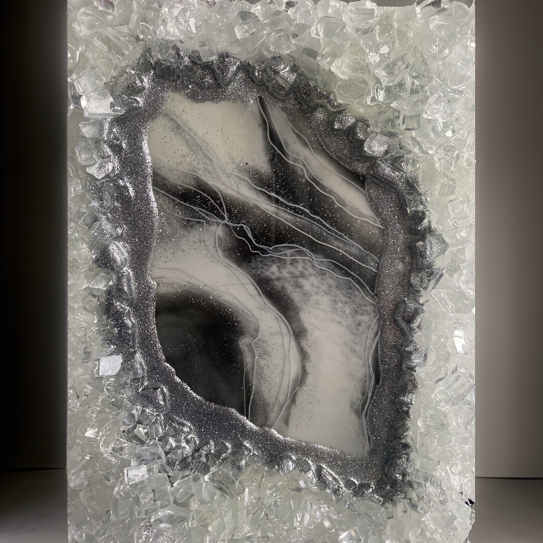 Marble & Glass Geode Wall Art on Cavas - Etsy