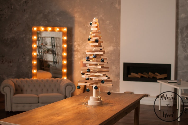 Christmas Tree Wooden Height 90 Cm 36 Inch Modern Tree - Etsy