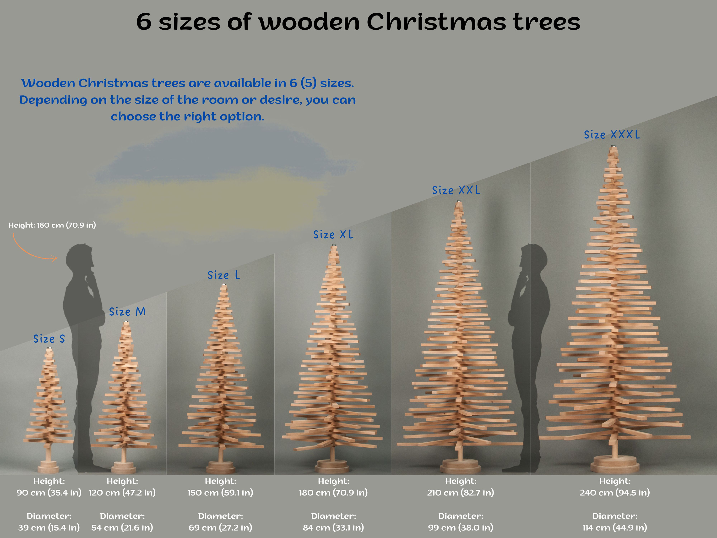 Wood Christmas Tree Height 210 Cm 83 Inch Wooden Safe Tree - Etsy UK