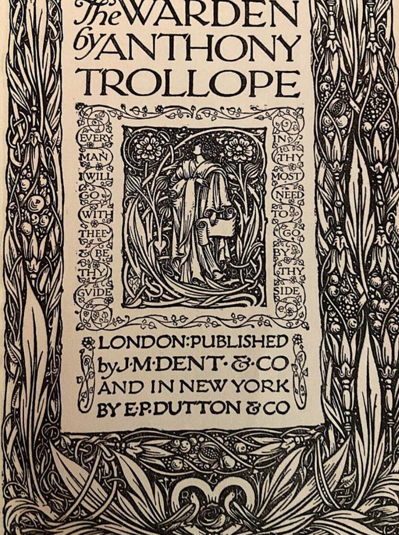 Rare Early 1900s Edition of "the Warden" by Anthony Trollope - Etsy