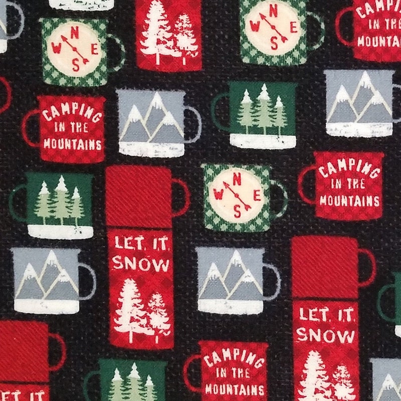 Christmas Flannel Fabric - Etsy