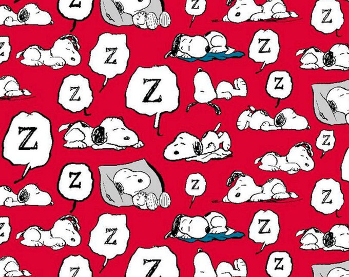 Peanuts Sleepy Snoopy FLANNEL Fabric, 100% Cotton, By-the-yard and Fat ...