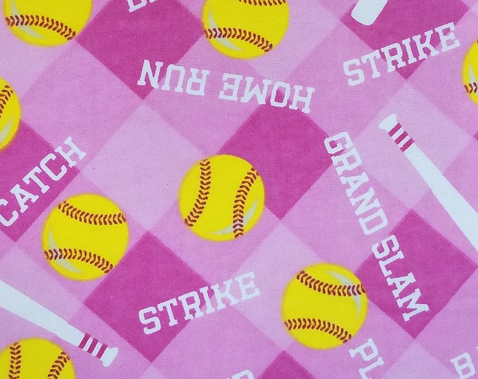 Softball All Over FLANNEL Fabric 100% Cotton By-the-yard and - Etsy