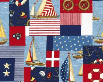 Nantucket Blue Beach Houses Nautical Fabric Nantucket Summer by ...