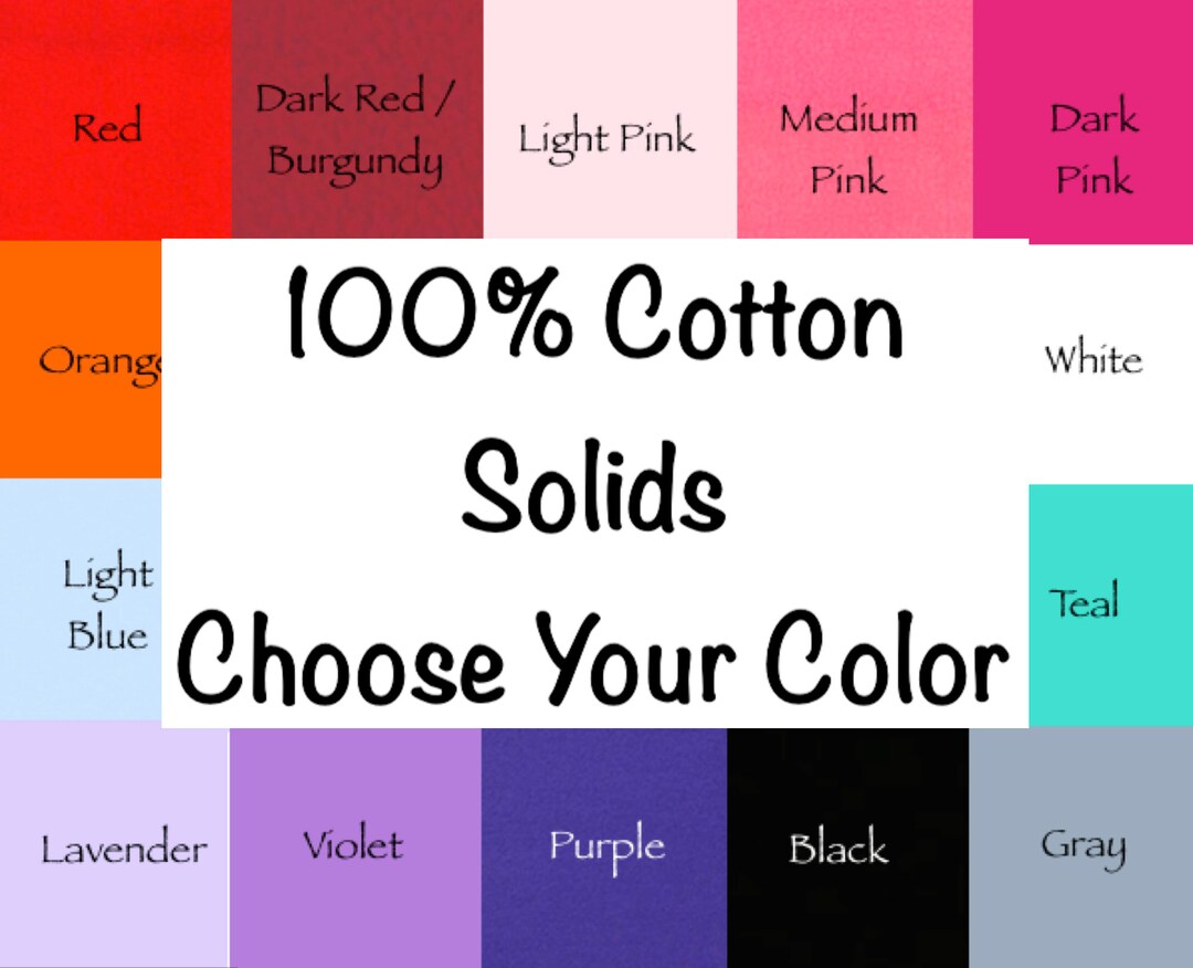 100% Cotton Solid Color Fabric, Woven, By-the-yard and Fat Quarter ...