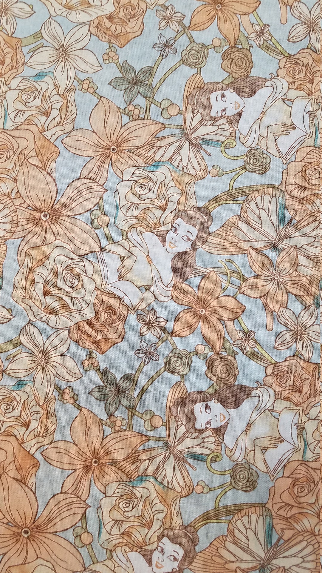 Disney - Belle Floral, 100% Cotton, Novelty Fabric, By-the-yard ...
