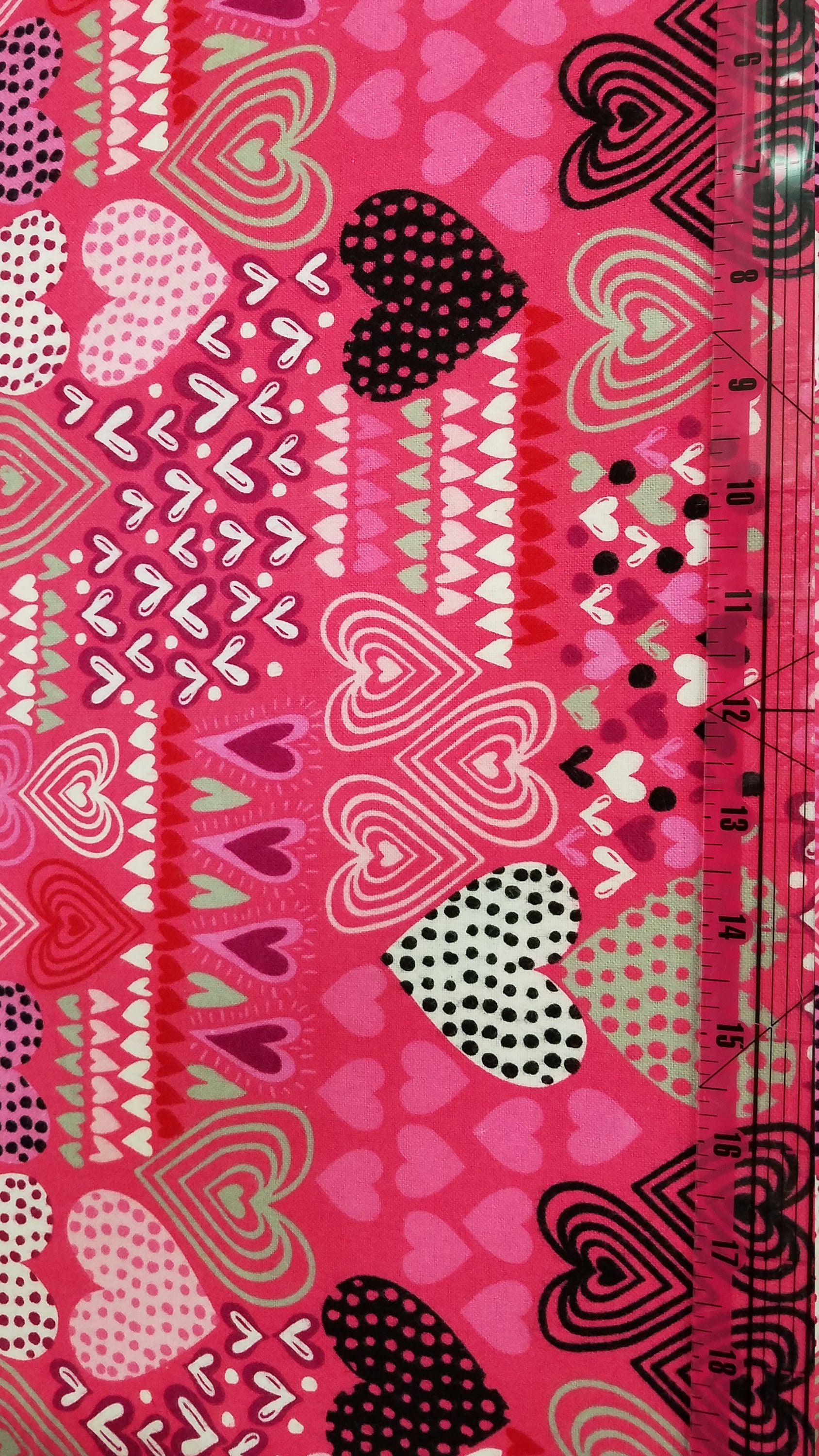 Sketched Heart FLANNEL Fabric, 100% Cotton, By-the-yard and Fat Quarter ...