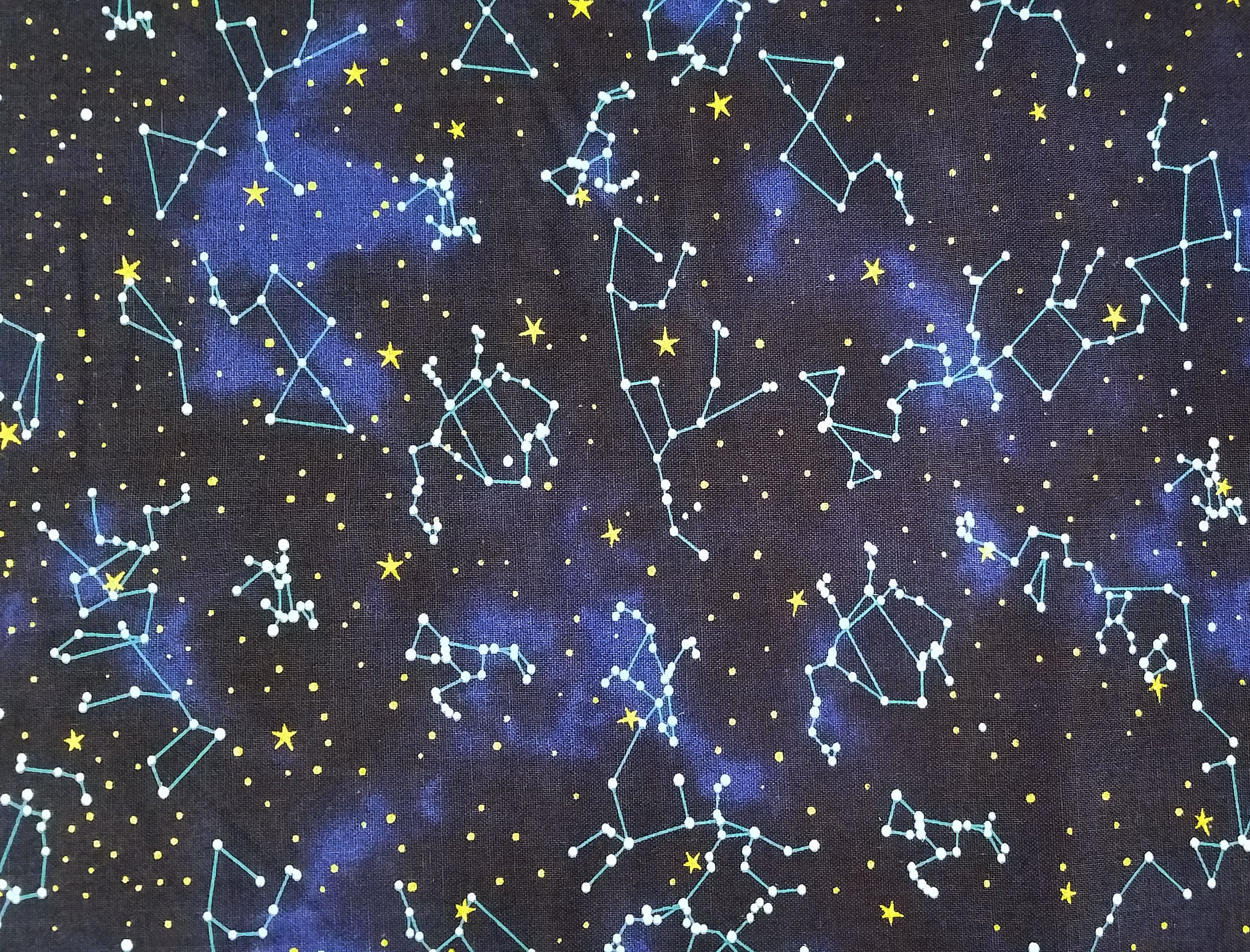 Star Constellations - Blue, 100% Cotton, Novelty Fabric, By-the-yard ...
