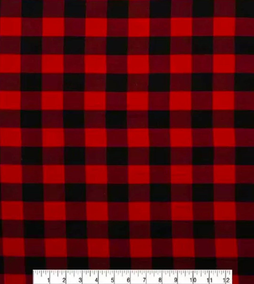 RED Buffalo Check FLANNEL Fabric, 100% Cotton, By-the-yard and Fat ...