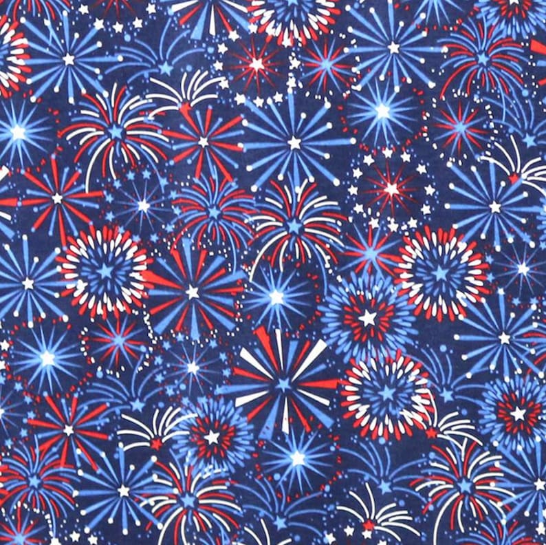 Star Fireworks Fabric 100% Cotton Novelty Fabric | Etsy