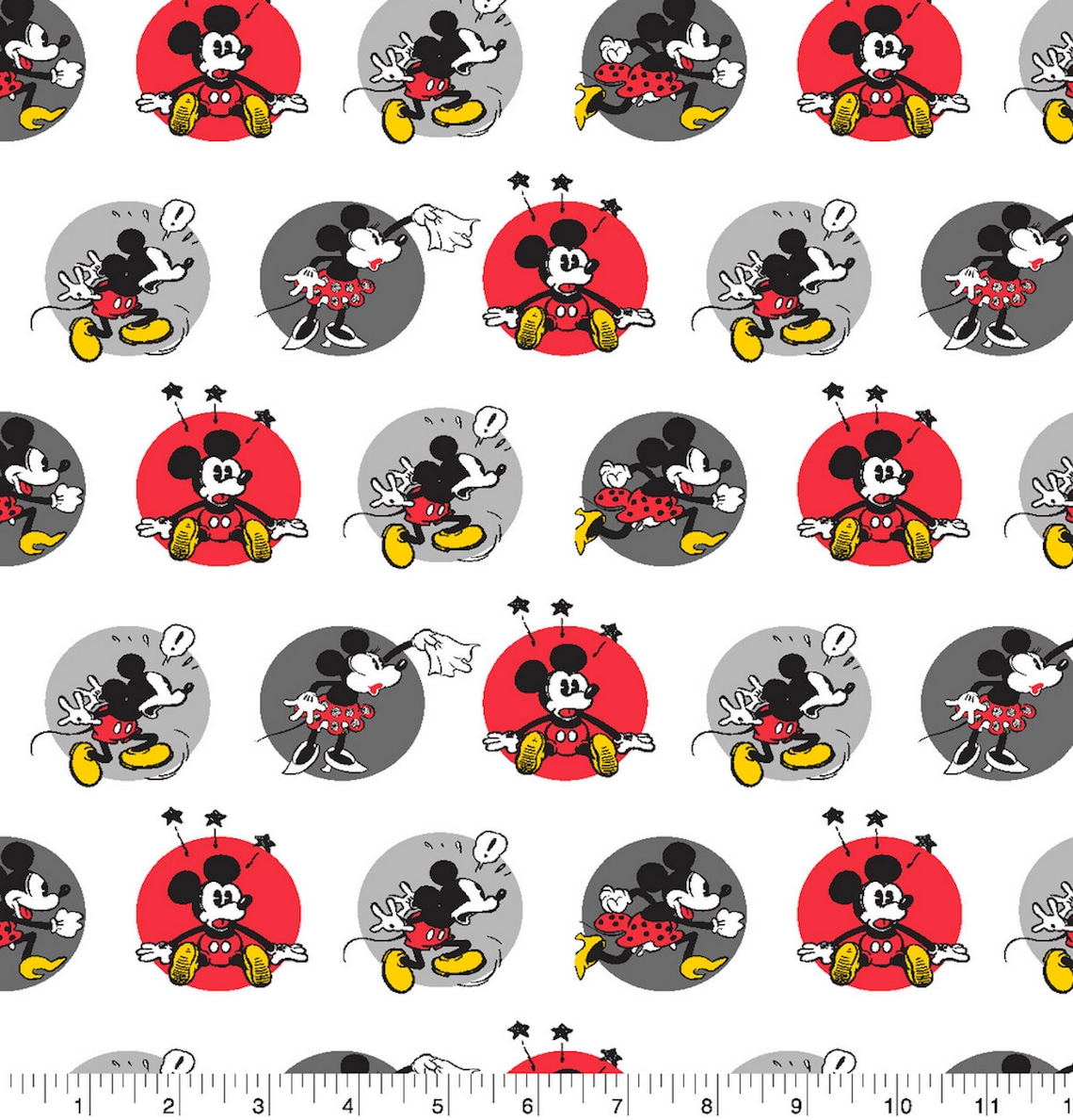Disney Mickey and Minnie Mouse Circles 100% Cotton Novelty - Etsy