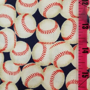 Baseballs on Navy Fabric, 100% Cotton, Quilter's Cotton, By-the-yard ...