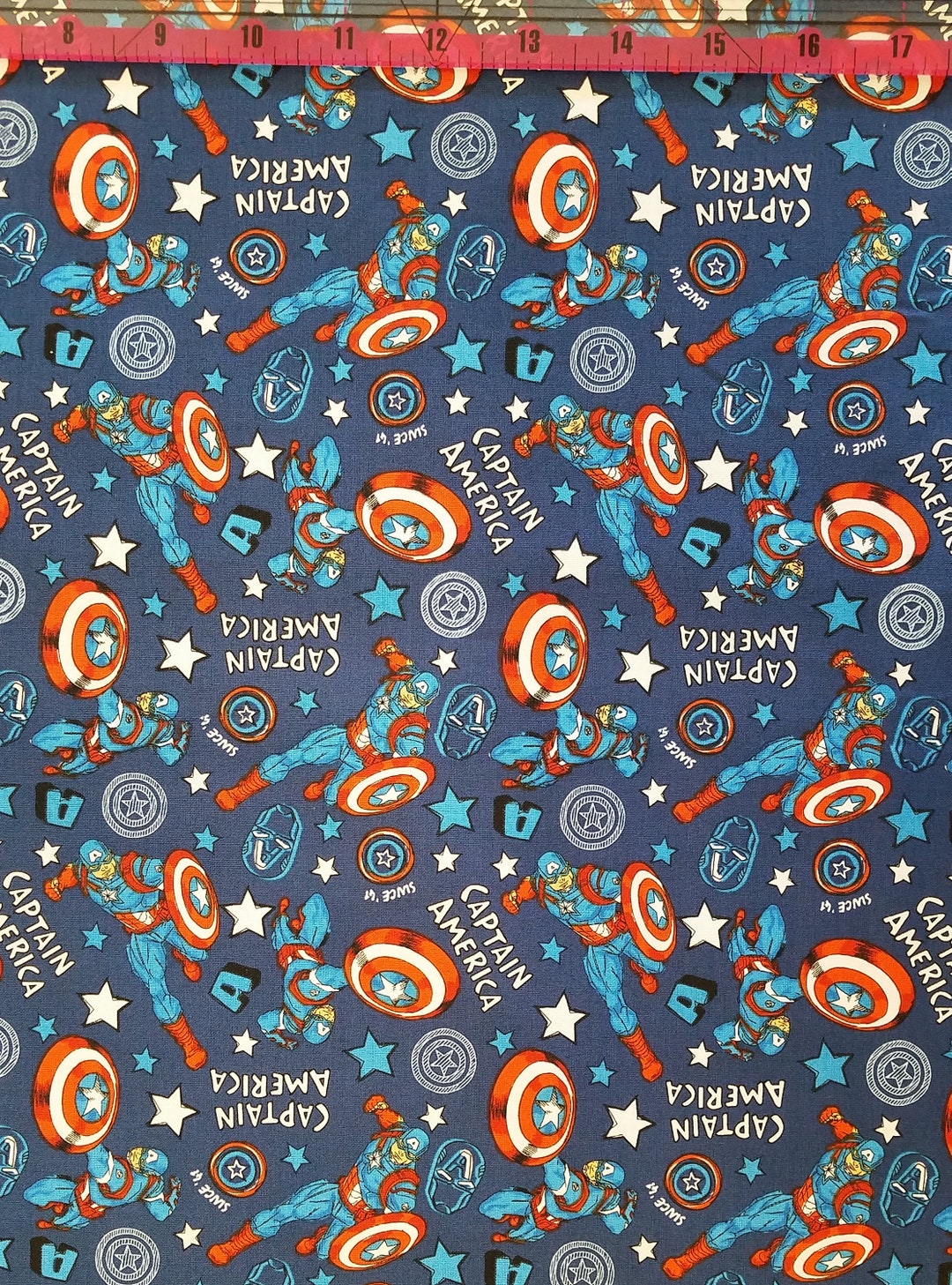 Captain America Tossed Fabric, 100% Cotton, Novelty Fabric, By-the-yard ...