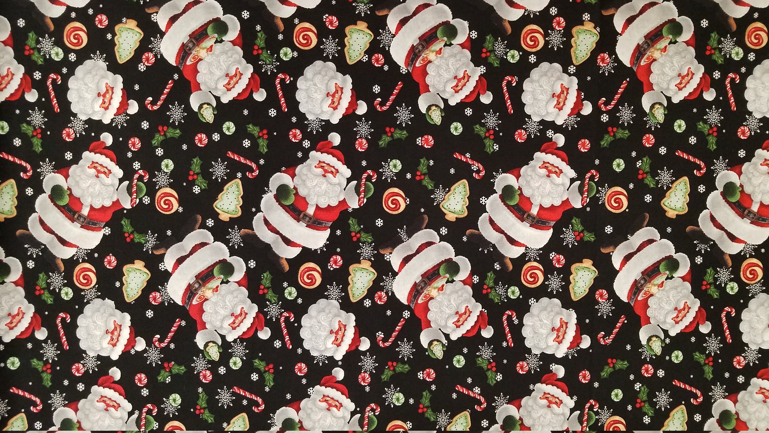 Cookies for Santa on Black Fabric 100% Cotton Christmas - Etsy