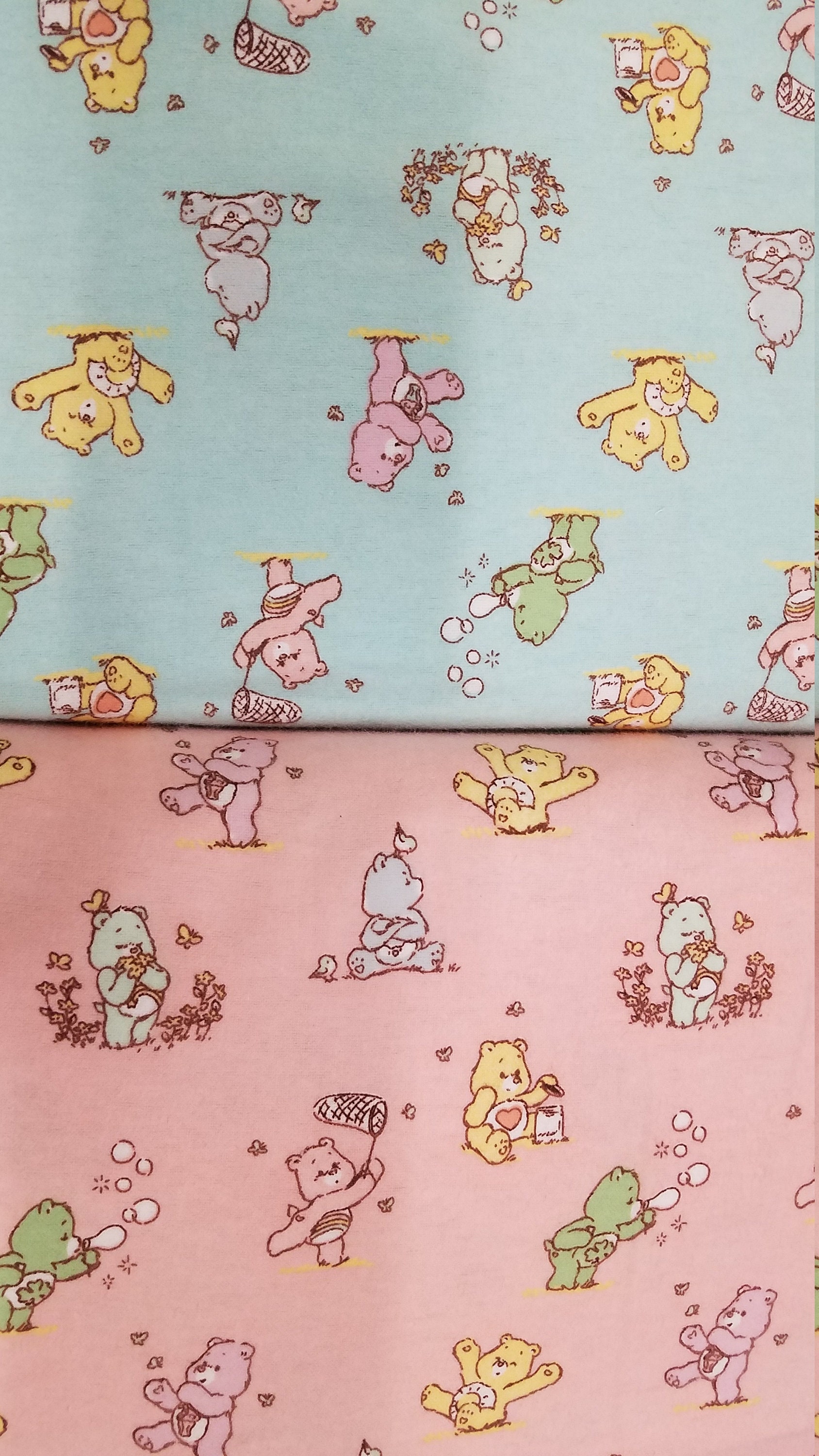 Care Bears Playful Pink FLANNEL Fabric, By-the-yard, 100% Cotton ...