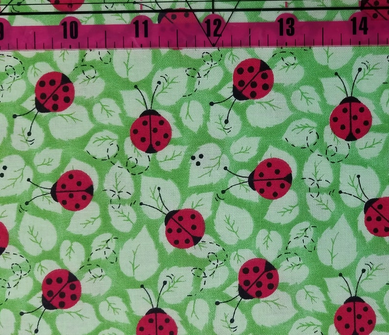 Ladybugs on Green, 100% Cotton, Novelty Fabric, By-the-yard and Fat ...