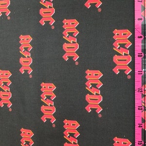 AC/DC - Traditional Logo Fabric, Fabric By-the-yard, 100% Cotton ...