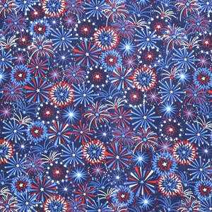 Star Fireworks Fabric, 100% Cotton, Novelty Fabric, By-the-yard or Half ...