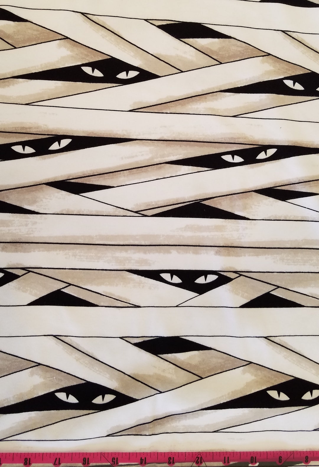 Mummy Eyes, Glow-in-the-dark Fabric, 98/2% Cotton/spandex, KNIT, By-the ...