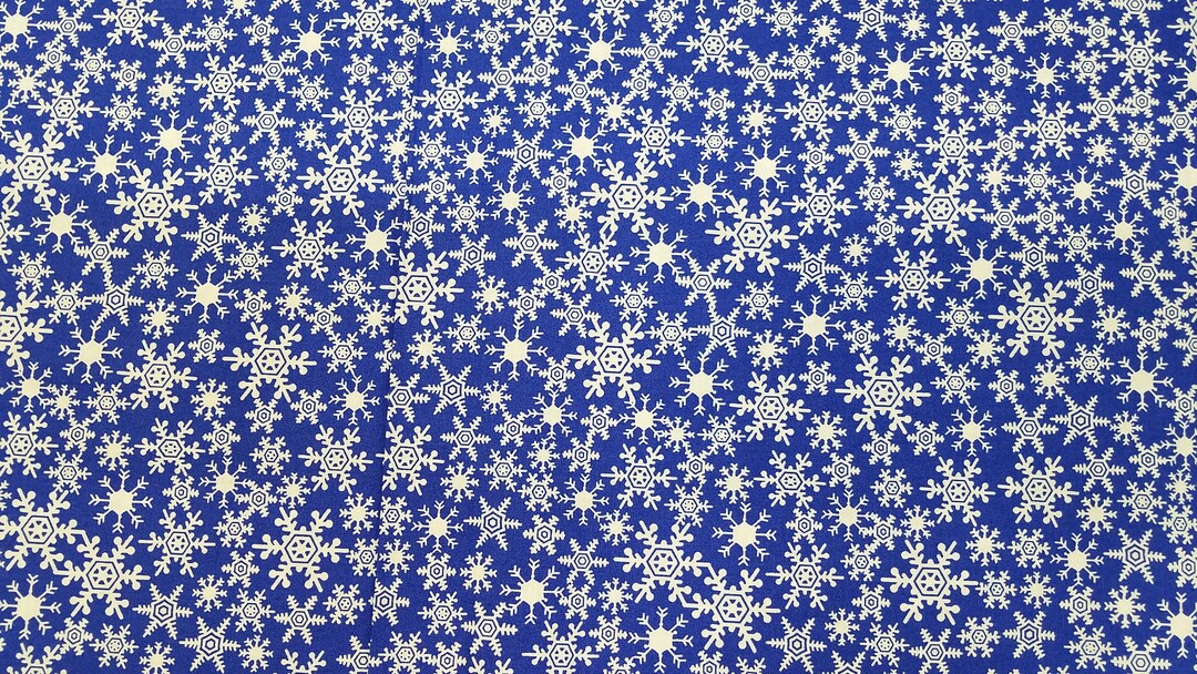 Blue Snowflake Fabric, 100% Cotton, Quilter's Cotton, By-the-yard and ...