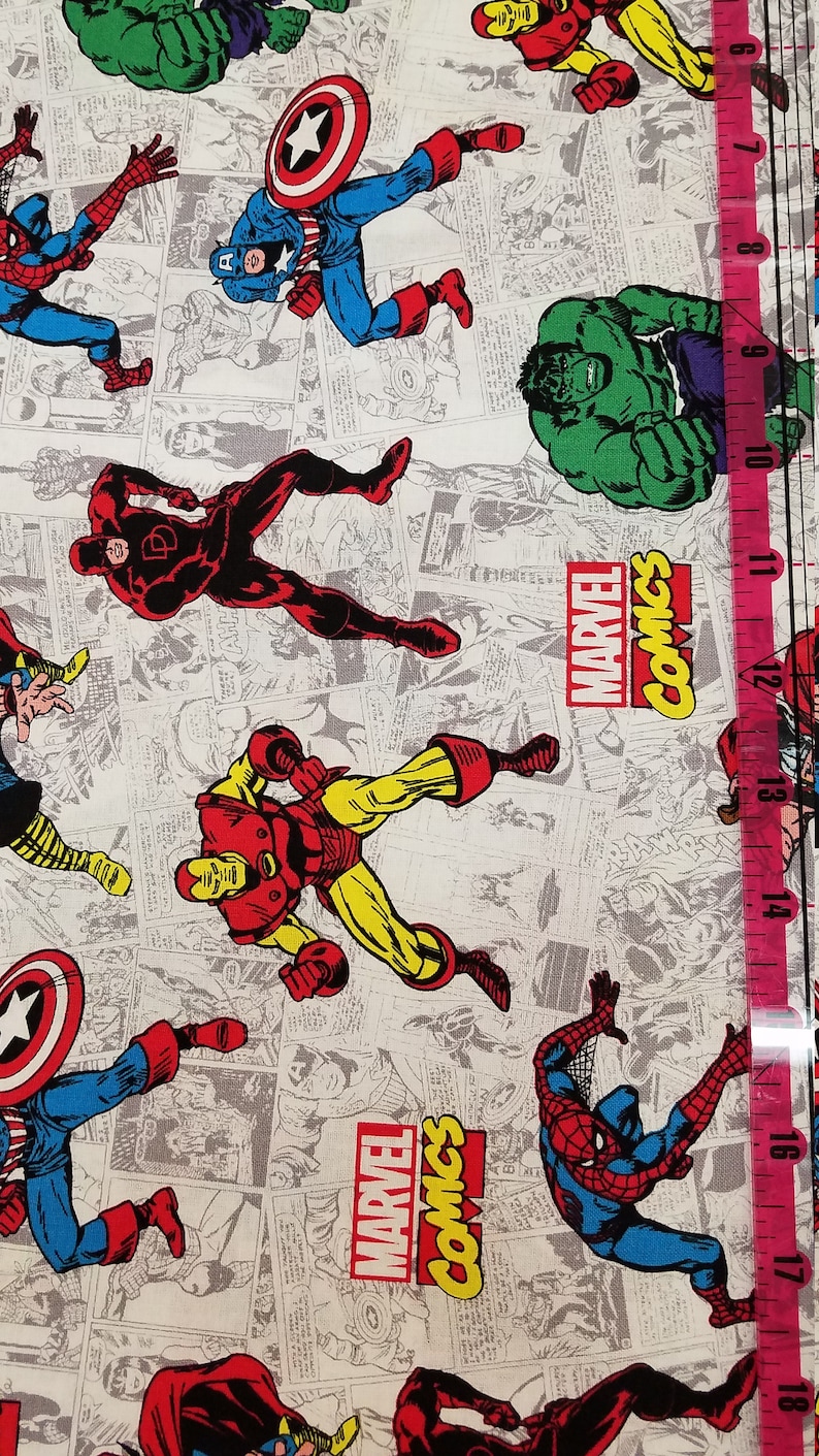 Marvel Comic 100% Cotton Novelty Fabric By-the-yard - Etsy