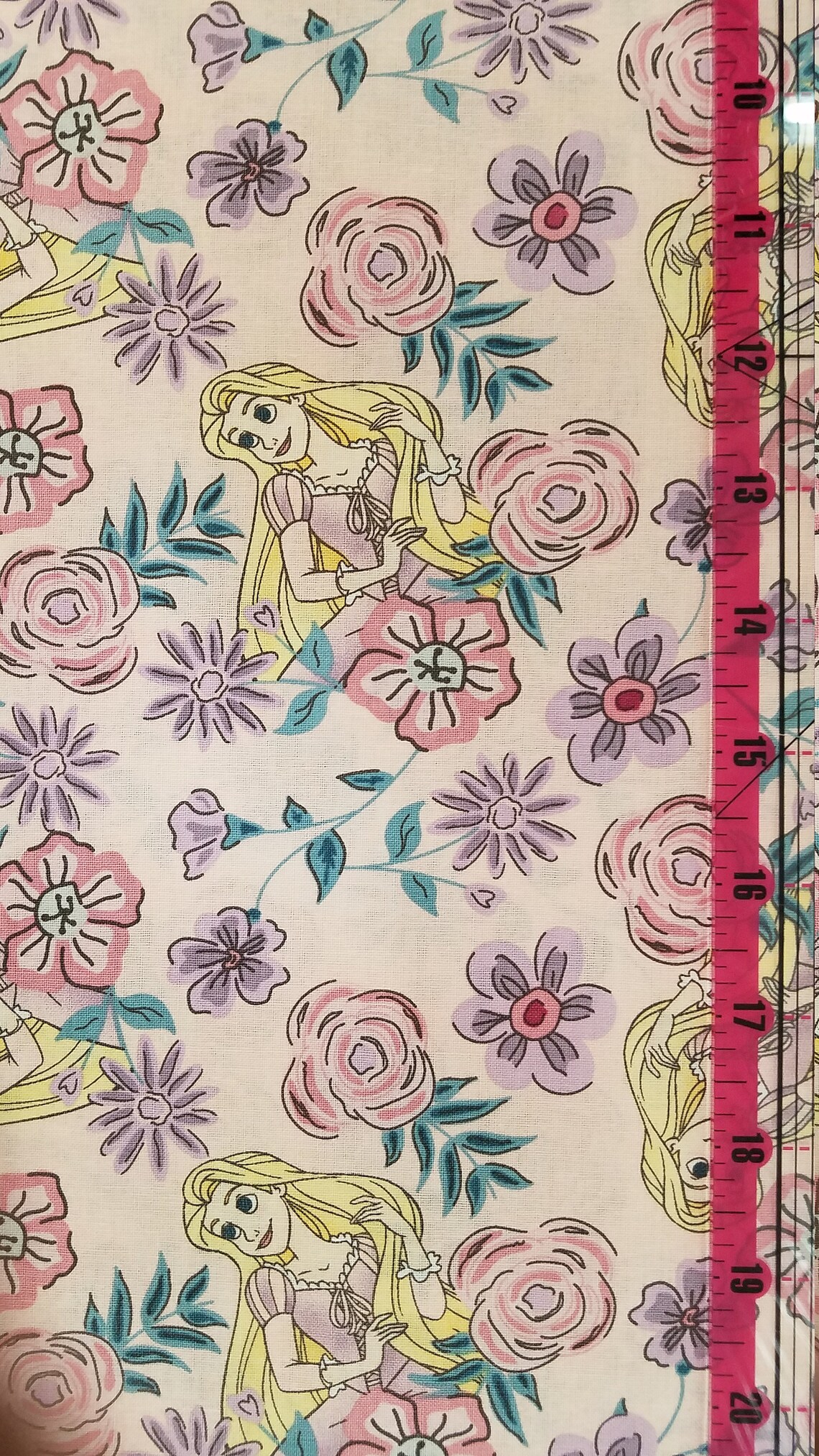 Disney Rapunzel Floral 100% Cotton Novelty Fabric | Etsy