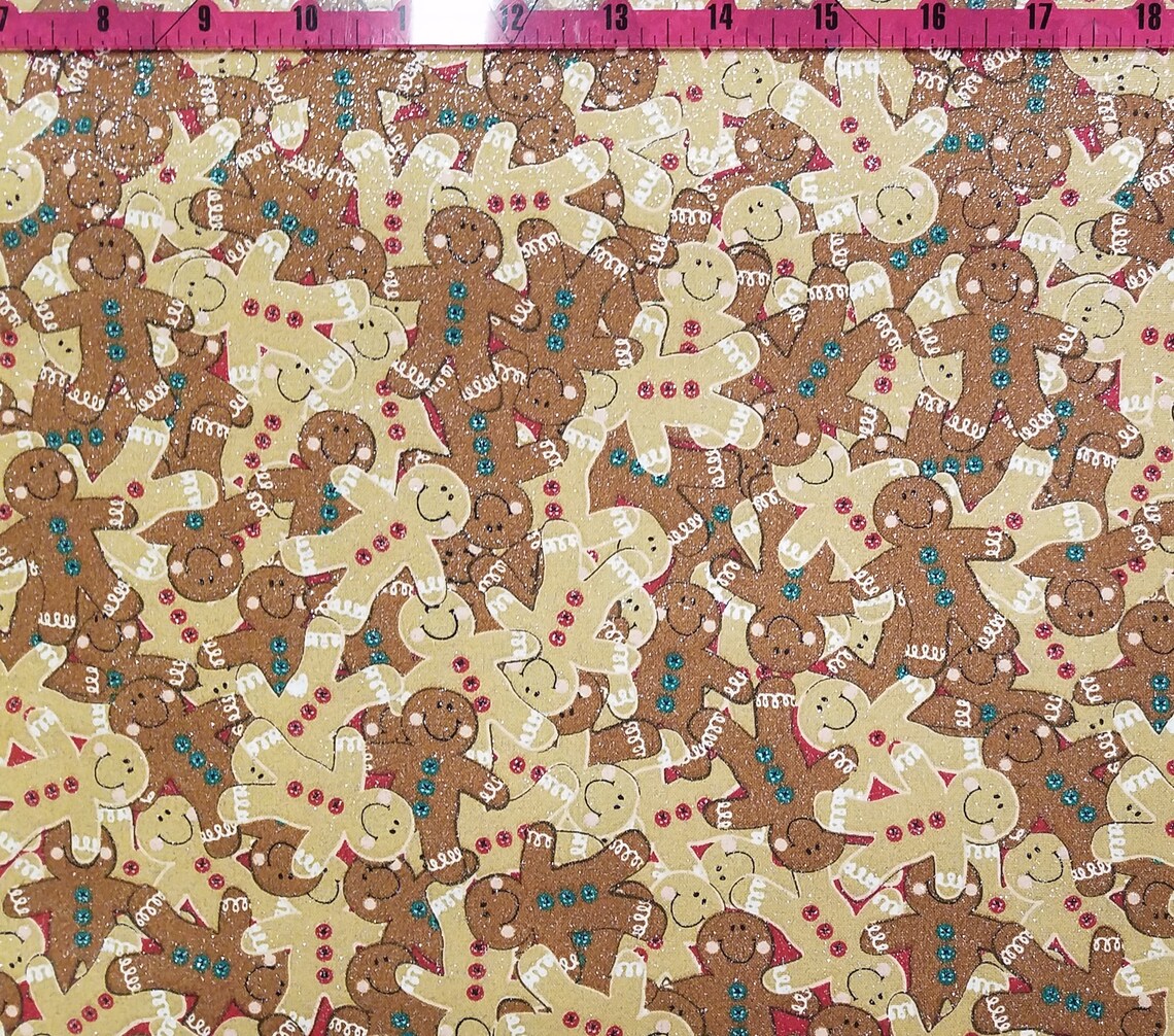 Gingerbread Glitter Fabric 100% Cotton By-the-yard and Fat - Etsy
