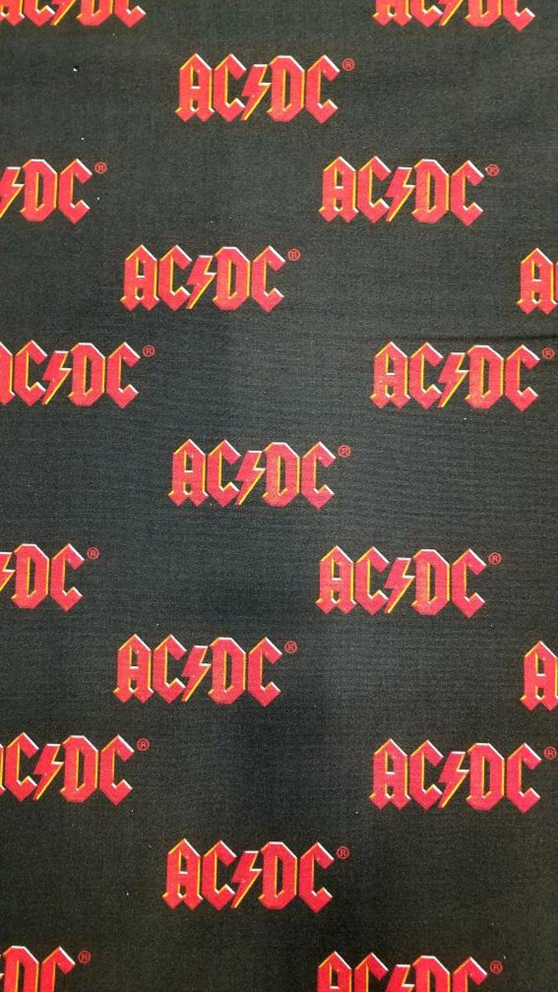 AC/DC - Traditional Logo Fabric, Fabric By-the-yard, 100% Cotton ...
